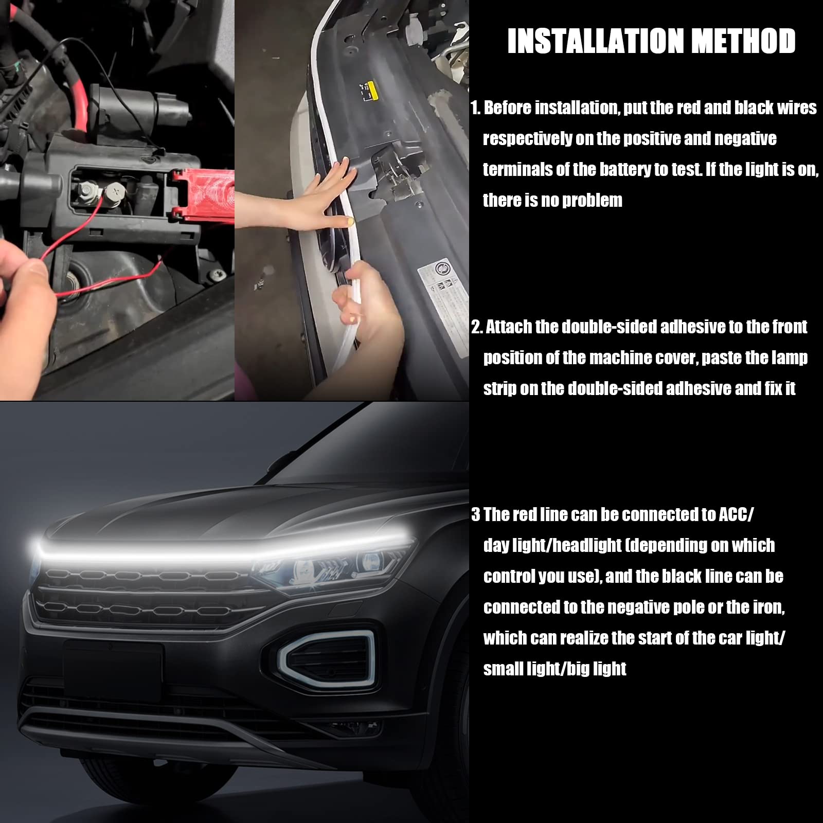 Mua Car Hood LED Strip Lights Dynamic Scan Start Up, 59 Inches Flexible ...