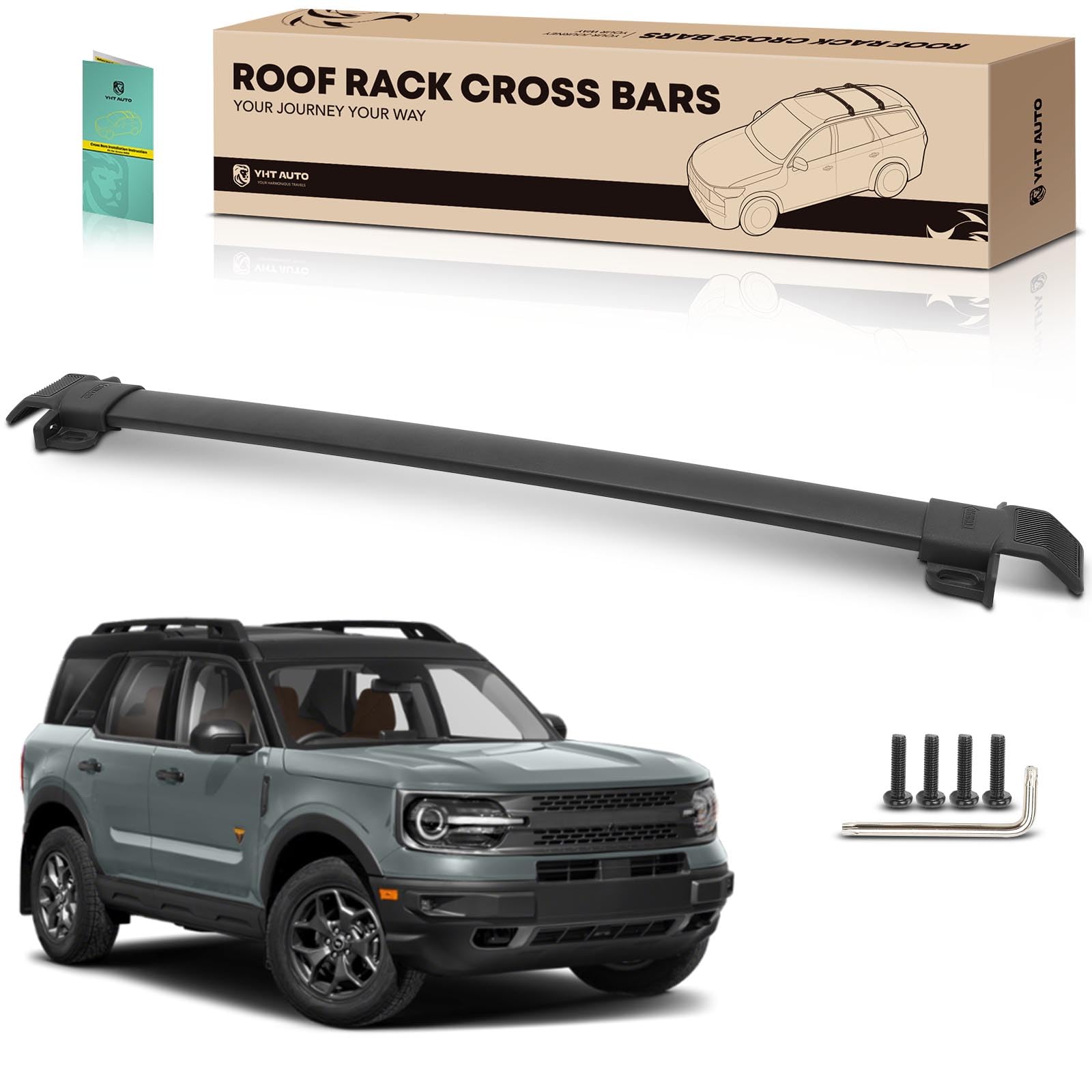 YHTAUTO Car Roof Rack Cross Bar Compatible with Ford Bronco 2021 2022 ...