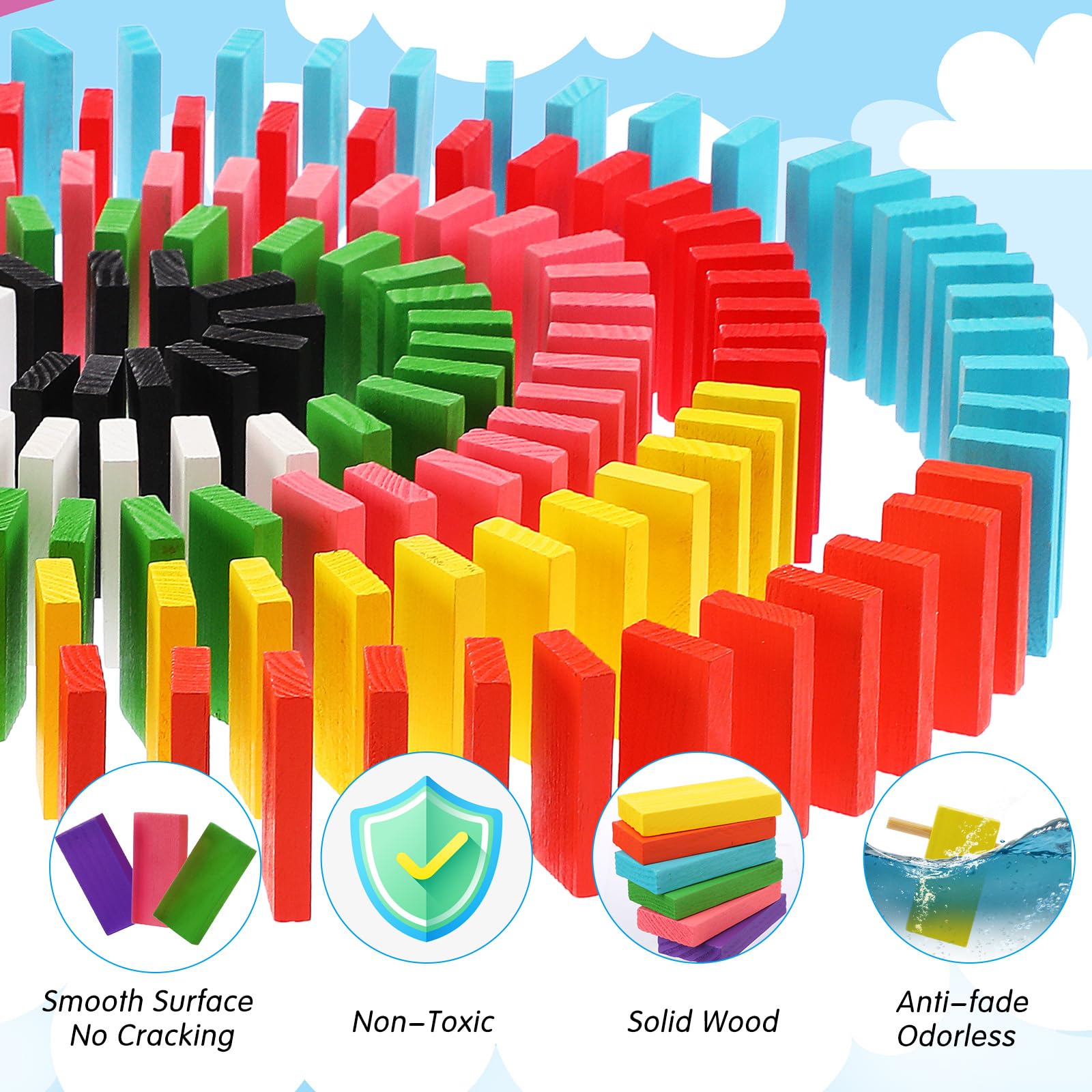 Mua Shappy 300 Pcs Wooden Dominoes Set Large Dominoes with 12 Domino ...