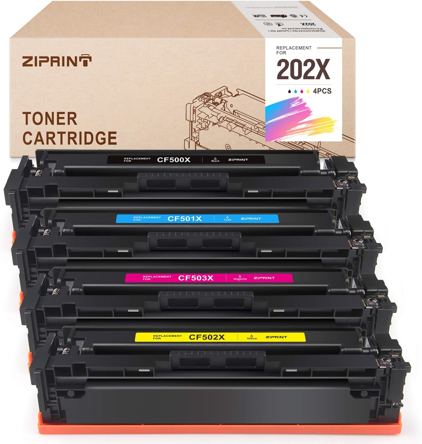 ZIPRINT - Cartucho de tóner compatible para HP 202X CF500X 202A CF500A ...