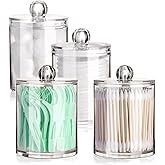 Amazon.com: Tbestmax 12 oz, 10 oz Qtip Holder, 4 Pcs Clear Restroom Bathroom Organizers and ...