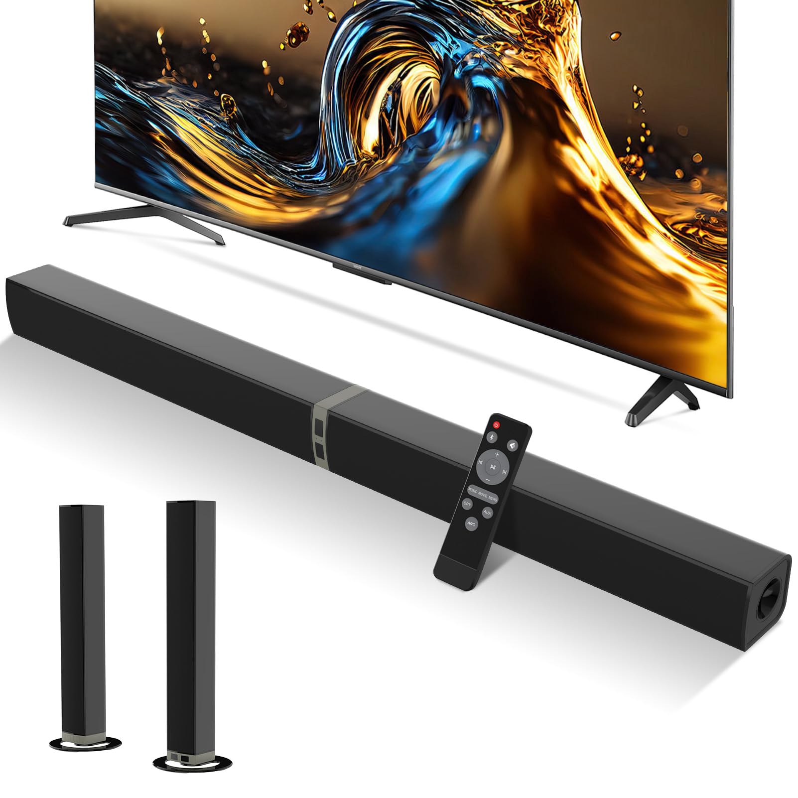 Mua TV Sound Bar, 50W Bluetooth 5.0 Sound Bars for Smart TV, Surround Sound System with Powerful ...