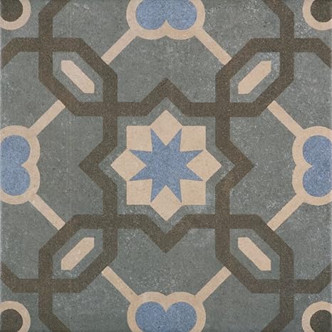 Patterned Porcelain Floor Tile - Retro 13 - 1 Square Metre of 16 tiles ...