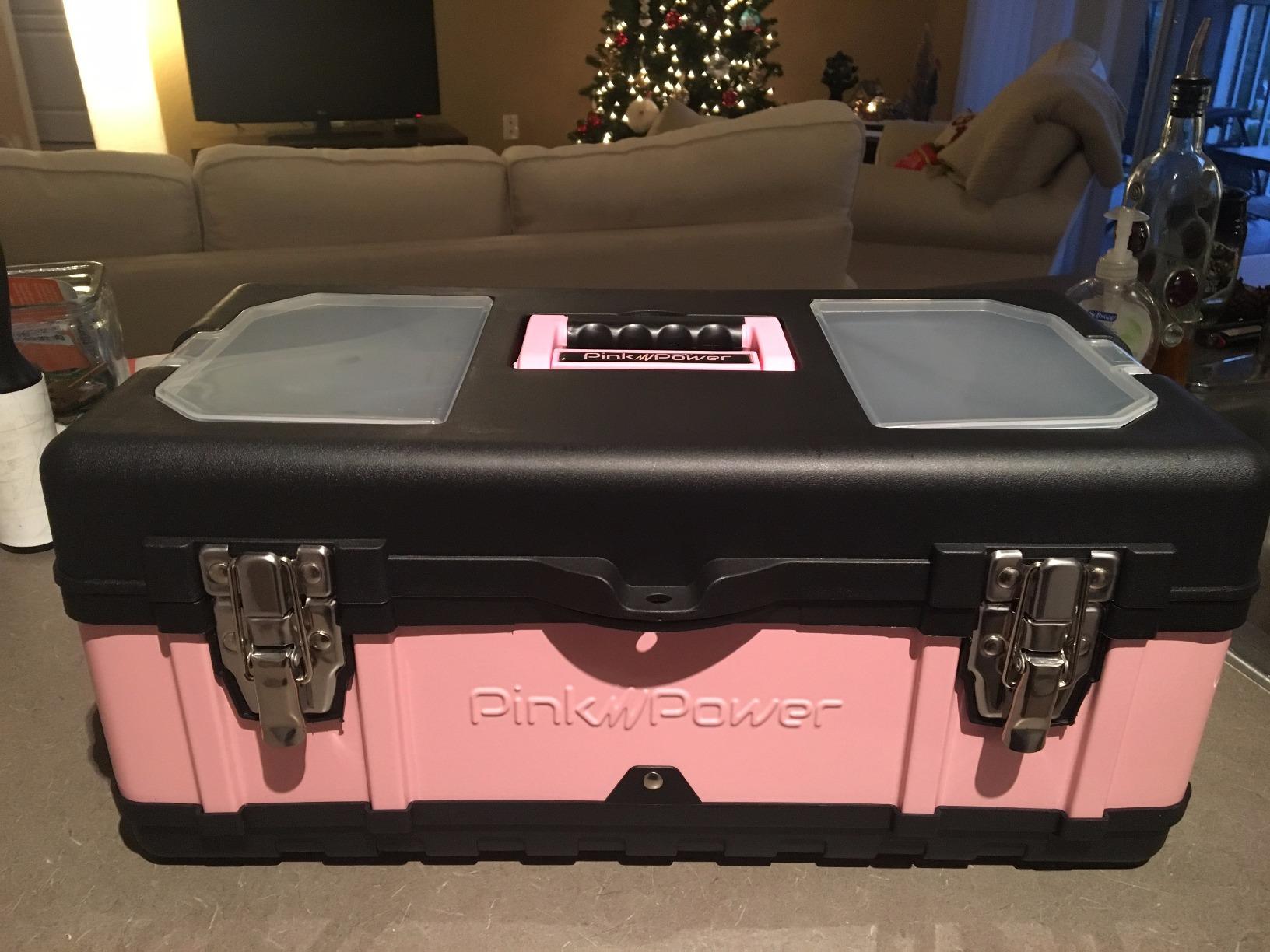 $10/mo - Finance Pink Power Pink Tool Box for Women - 18" Small Metal ...