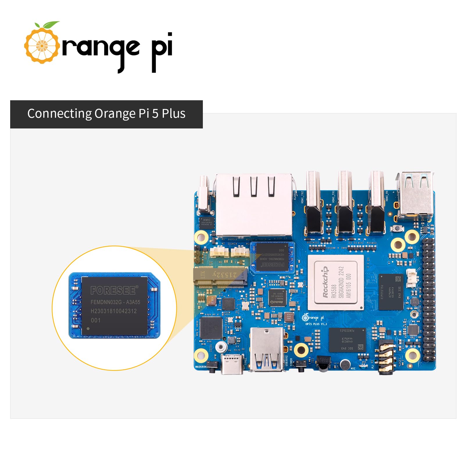 Mua Orange Pi 5 Plus 32GB EMMCモジュール高速読み取りと書き込み速度、Orange Pi 5 Plus ...