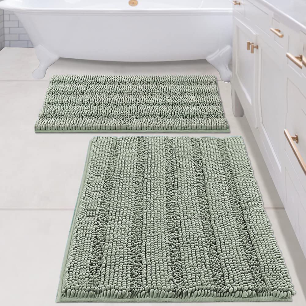 H.VERSAILTEX Bathroom Rugs Bath Mats Sets Super Absorbent Chenille ...