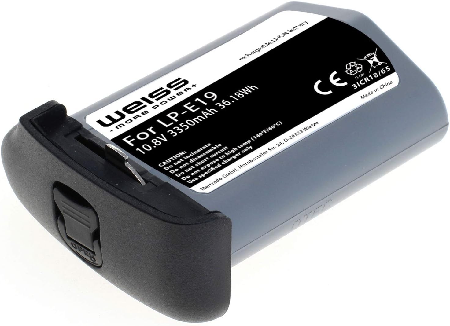 Batterie Comp. Canon LP-E19, LP-E4, LP-E4N Li-ION 3350 mAh pour Canon EOS-1D C | Canon EOS-1D X ...