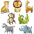 Amazon.com: 7 Pack Jungle Balloons Safari Animal Balloons Mylar ...