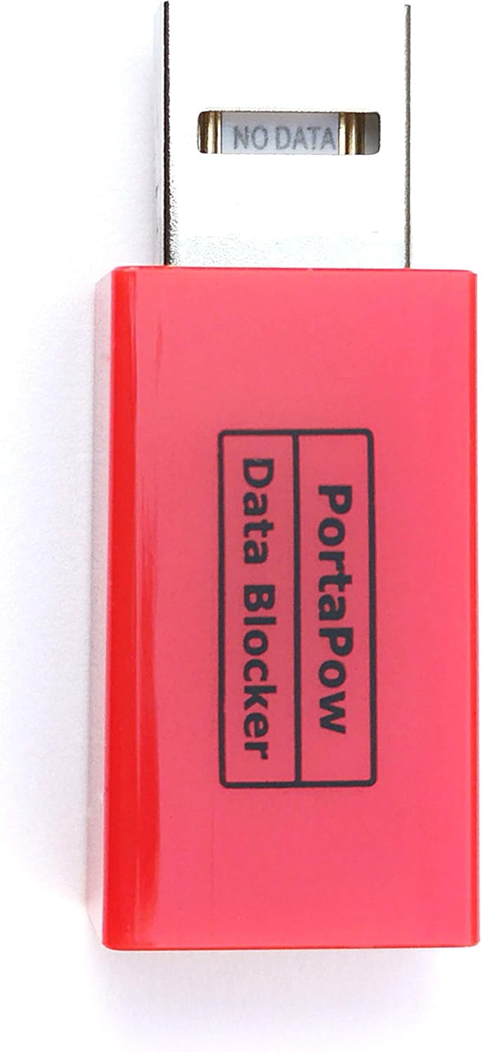 PortaPow 3rd Gen Data Blocker (Red) – Protect Against Juice Jacking – BigaMart