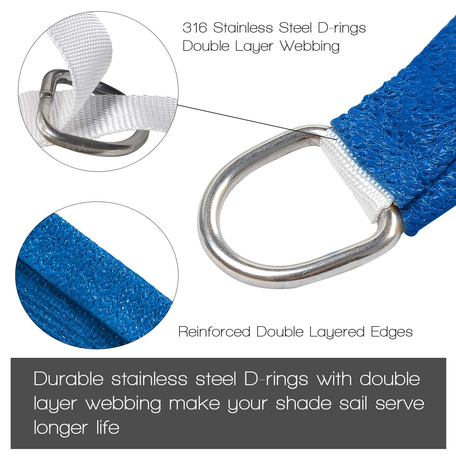 Artpuch 4'x4' Customize Blue Sun Shade Sail UV Block 185 GSM Commercial ...