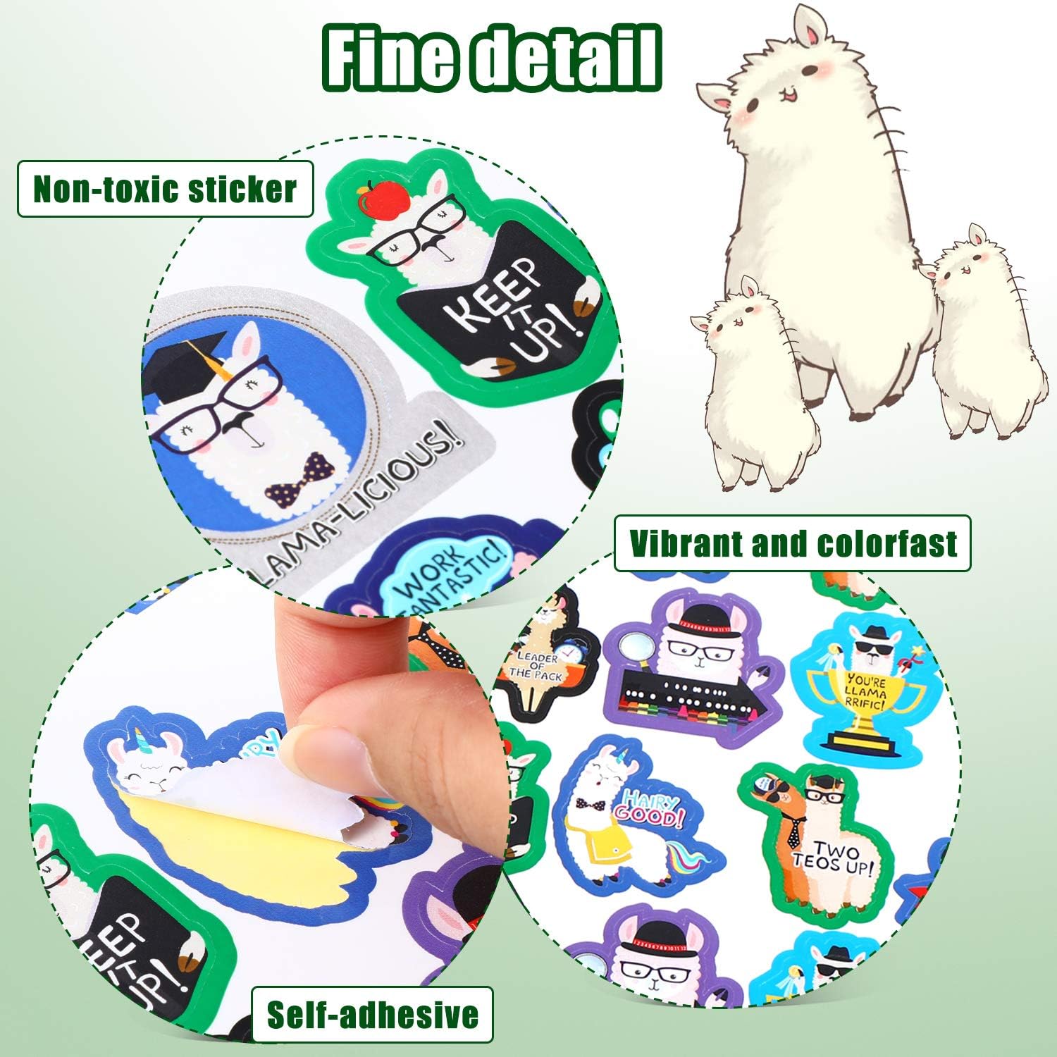 Outus 200 Pieces Teacher Motivational Stickers Llama Stickers ...