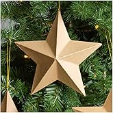 Amazon.com: Pack of 12 Paper Mache Dimensional Star Ornaments - DIY ...