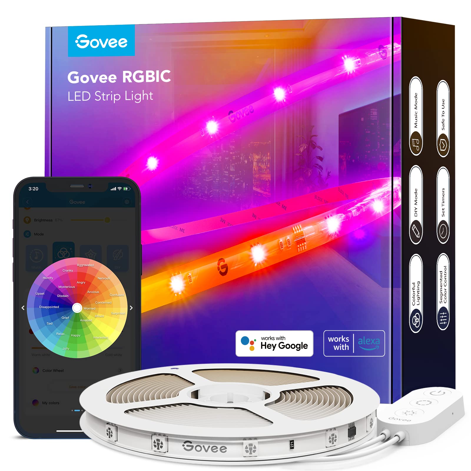 Mua Govee RGBIC Pro LED Strip Lights, 16.4ft Color Changing Smart LED ...