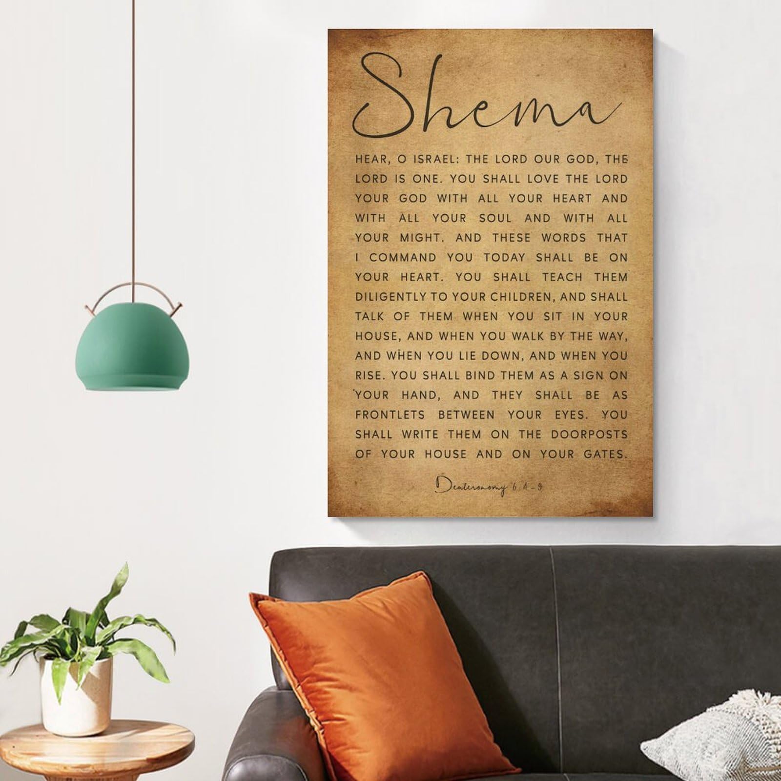 LGDSBHH Deuteronomy 6 4-9 Shema Bible Verse Wall Art Bible Posters ...