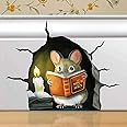 Amazon.com: 3D Mouse Reading Book in Mouse Hole, Decal Sticker ...