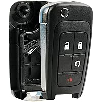 Key Fob Keyless Entry Remote Flip Shell Case & Pad fits Chevy 2010-2017 ...