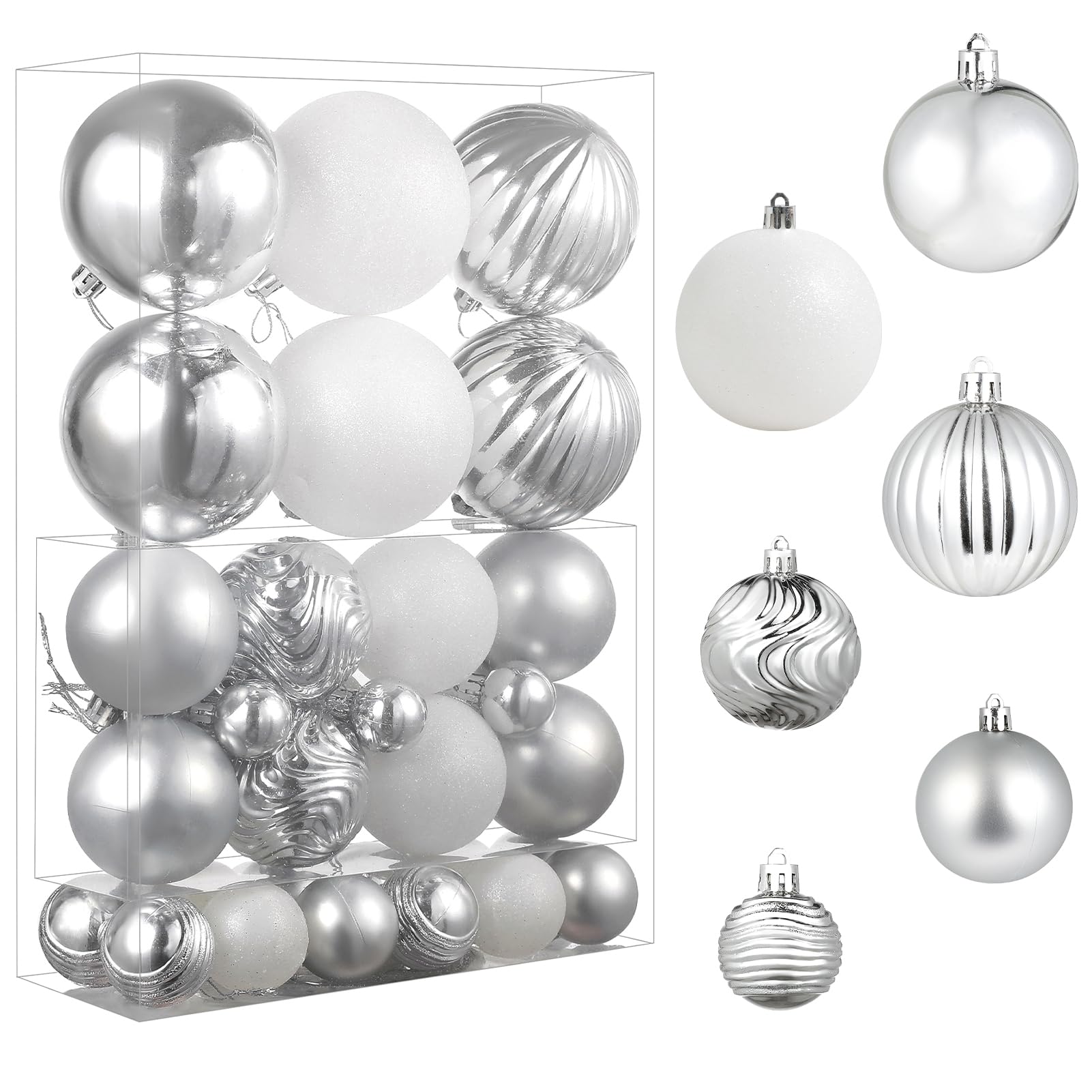 Serra Flora Christmas Ball Ornaments (32 pcs) for Xmas Tree Decorations ...