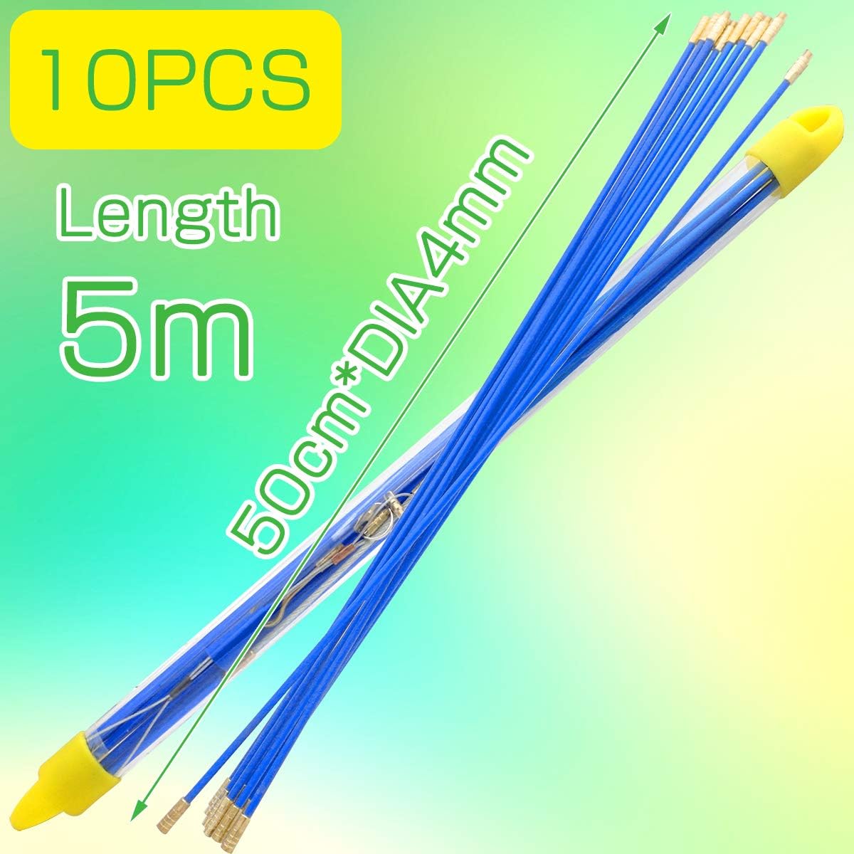 Fish Tape Akuoly Cabling Rods 5.0M Fiberglass Cable Access Tool Kit ...