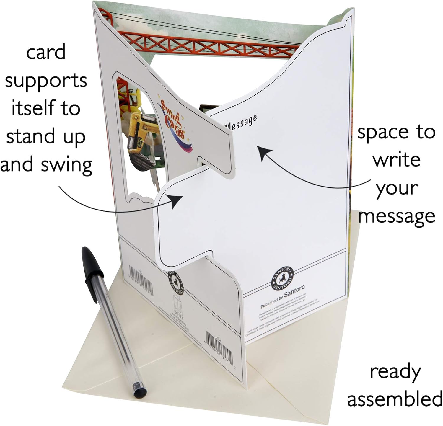 Tractors & Diggers Swing Card – Santoro 3D Pop-Up Greetings & Birthday ...