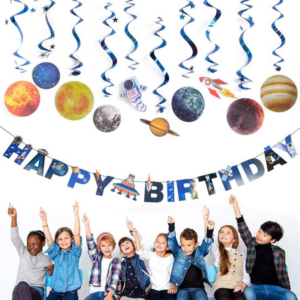 HappyField Solar System Hanging Swirl Decorations Universe Space Happy ...