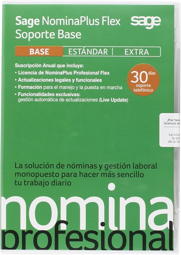 Sage NominaPlus Profesional Flex Soporte Base 2015 - Software De ...