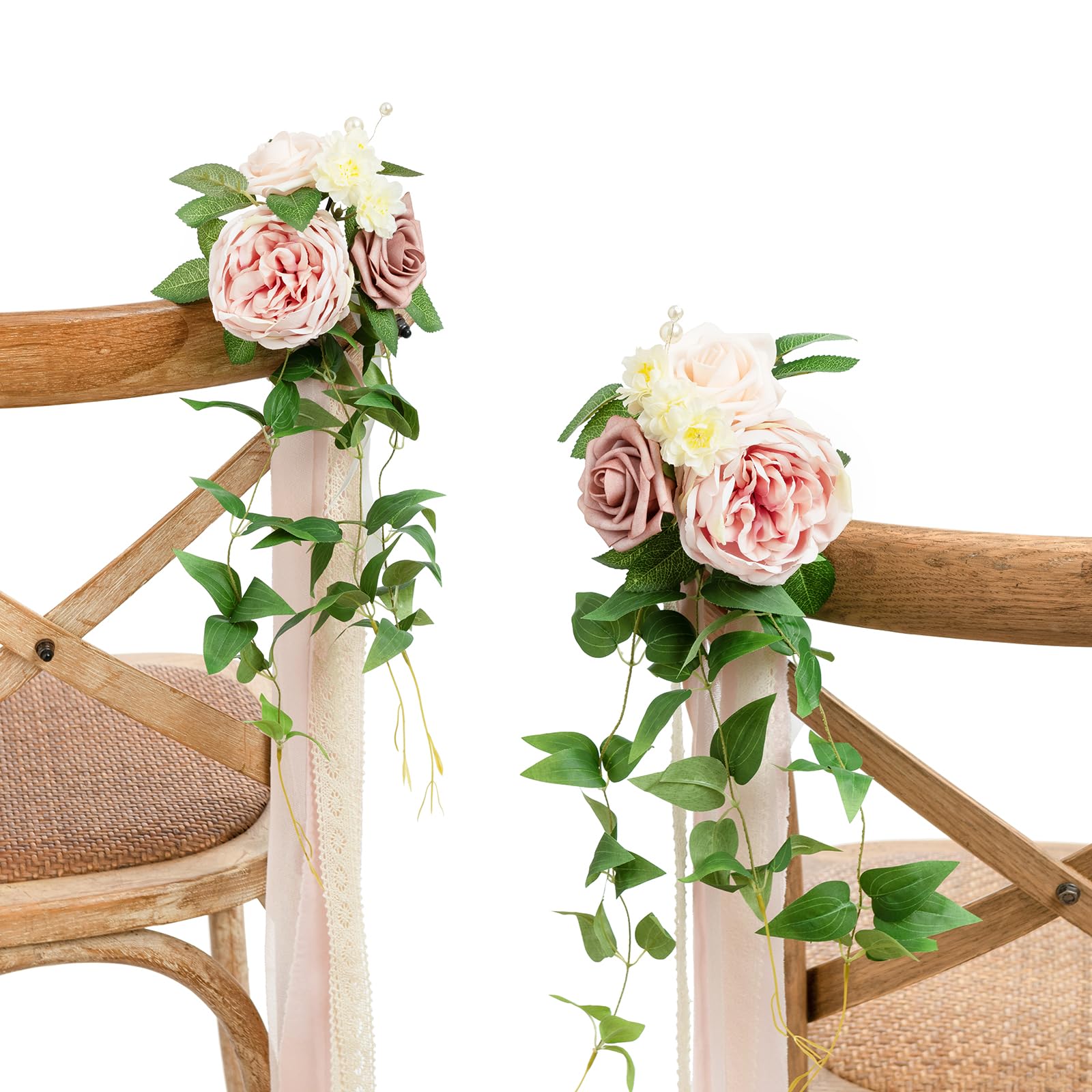 Ling's Moment 8pcs Wedding Aisle Pew Flowers Chair Decorations ...