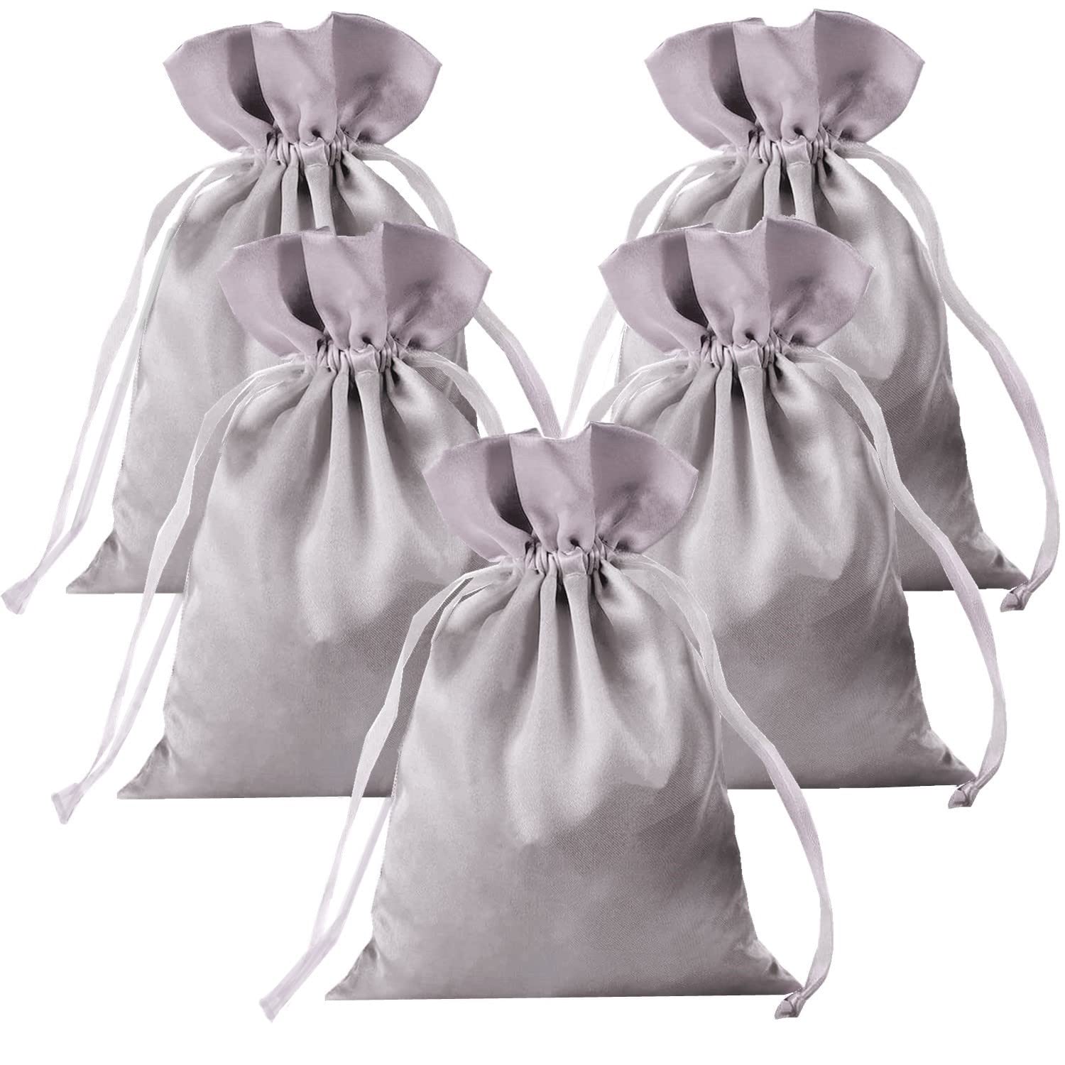 Gbateri 35 Pack 5X7 Inch Silver Satin Bags, Small Gift Bags with ...