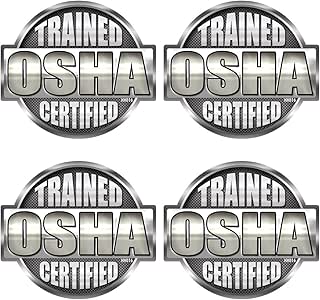 OSHA Trained Certified Hard Hat Stickers 4 Pack #HH016 - - Amazon.com