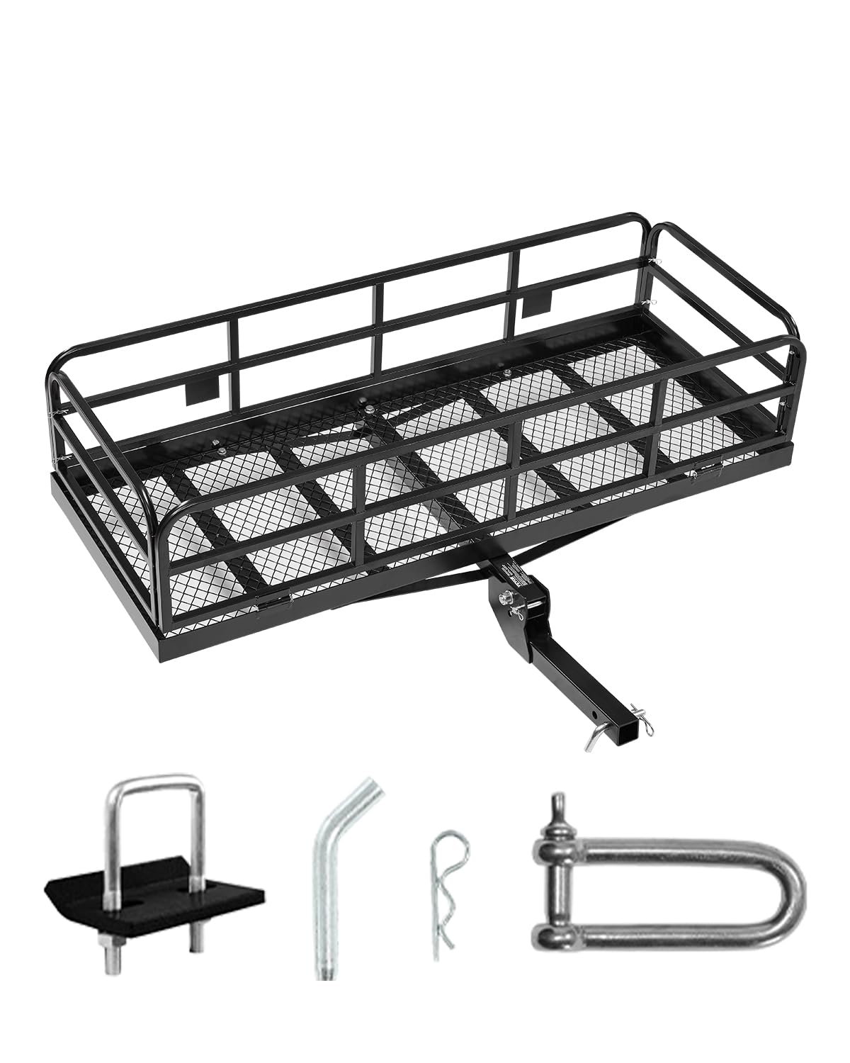 VEVOR 60x24x14 in Hitch Cargo Carrier, 400lbs Capacity Folding Trailer ...