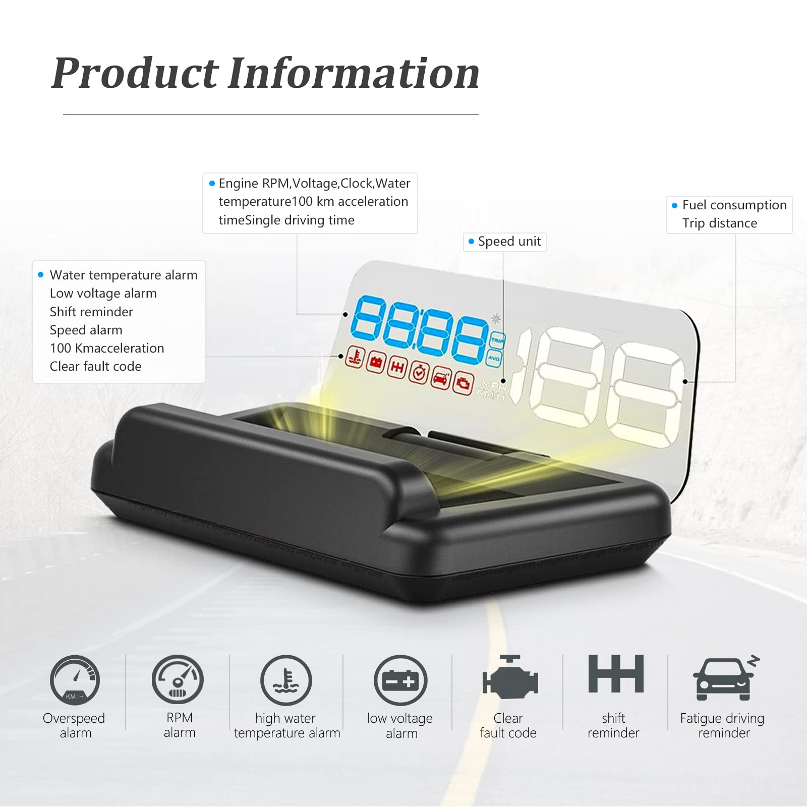Mua wiiyii Heads up Display for Cars, C500 Car Digital GPS Speedometer ...