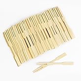 Amazon.com: Mini Fruit Fork 3.5 inch Mini Bamboo Forks Cocktail Forks ...