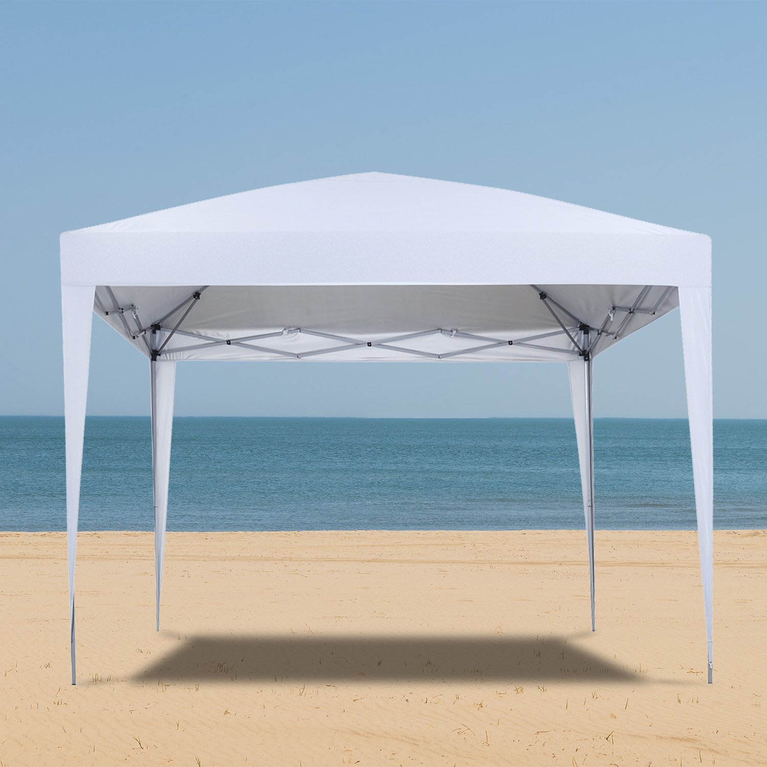 Outdoor Basic 10 x 10 ft Pop-Up Canopy Tent Gazebo for Beach Tailgating ...