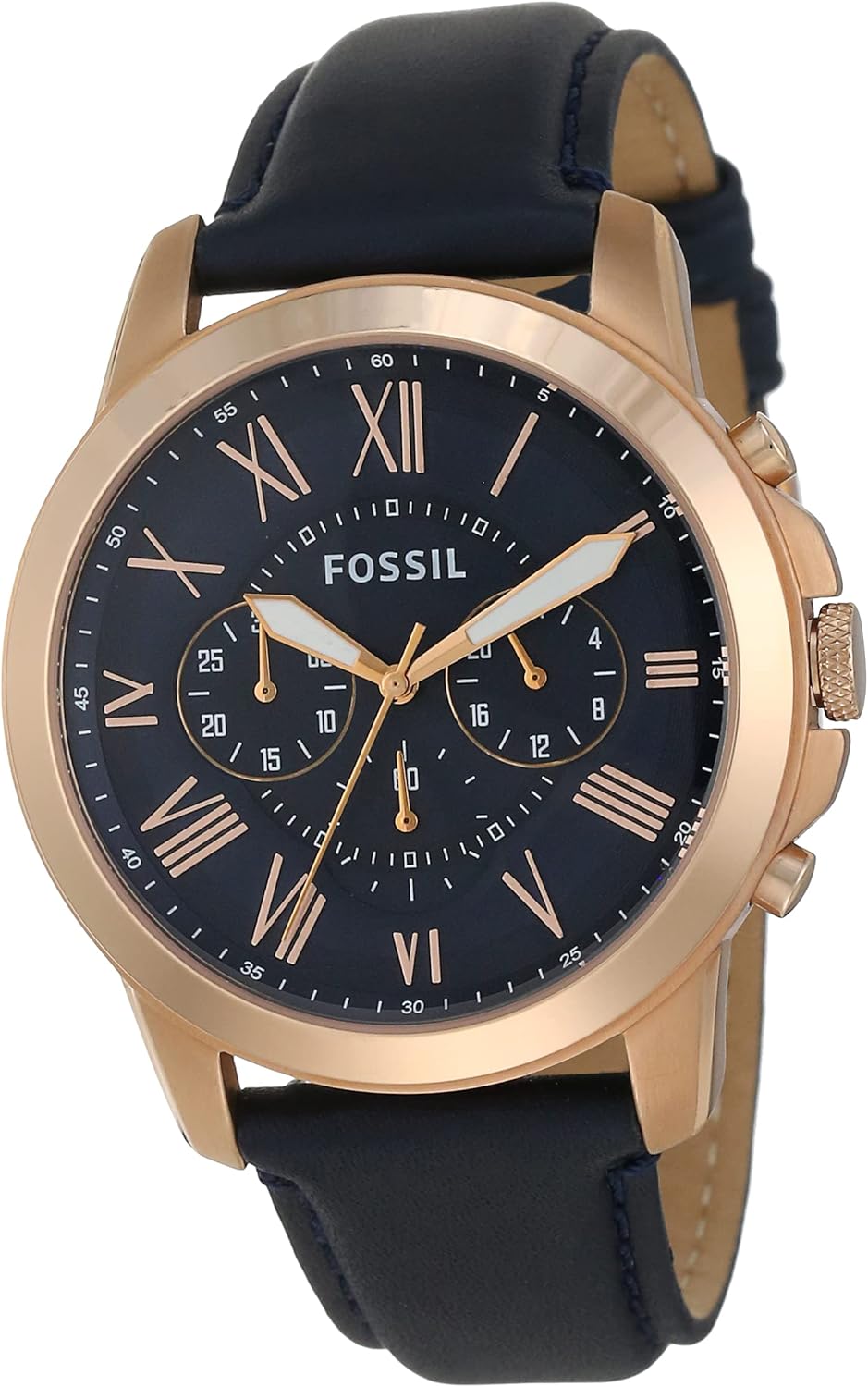 Amazon.com: Fossil Men's Grant Quartz Leather Chronograph Watch, Color ...