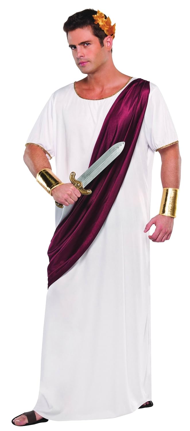 Caesar Roman King Men's Fancy Dress Emperor Toga Grecian Adult Movie ...