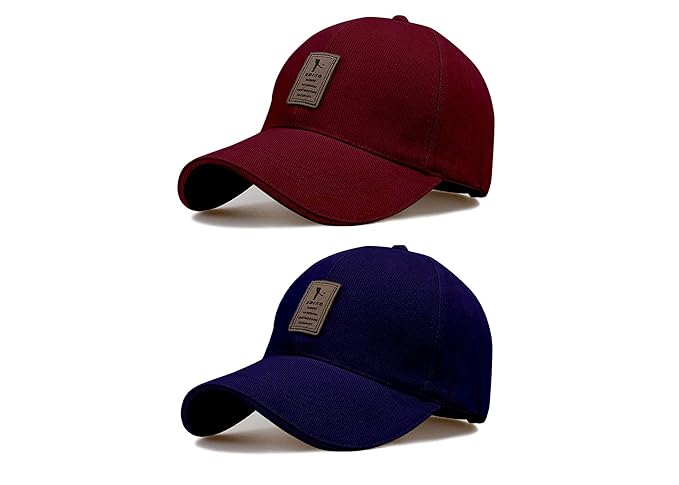 Buy Bolax Combo ediko caps Blue and Maroon caps for Men Pack of 2 (Free ...