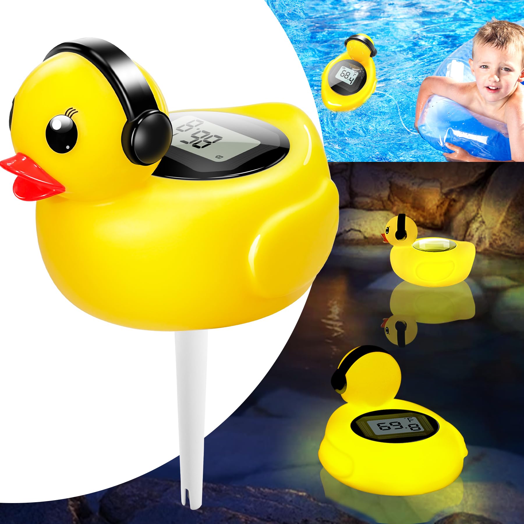 Mua Solar Digital Pool Thermometer,Duck Pool Thermometer Floating Easy ...