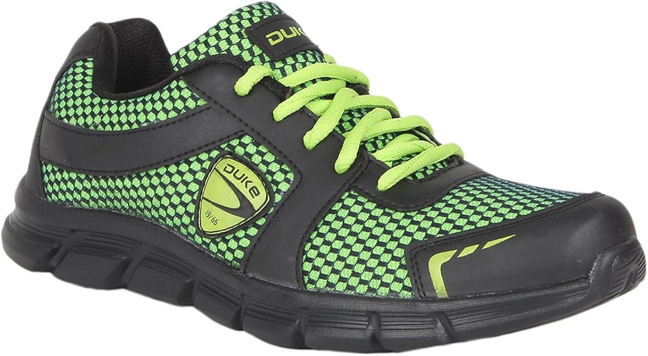 Buy Duke Men's Black & P.Green Coloured Mesh Sports Shoes 7 at Amazon.in