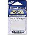 Amazon.com: Beadalon Silk Thread, Size #4, 0.60 mm / .024 in, White ...