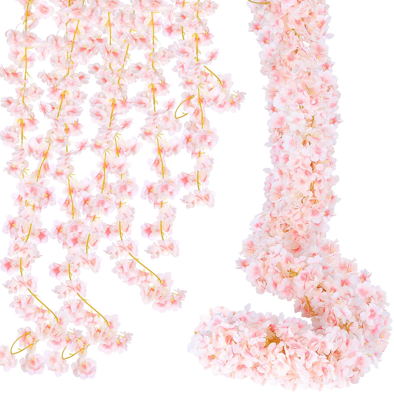 Yuxung 32 Pcs 188.8 Ft Artificial Cherry Blossom Flower Garland Hanging ...