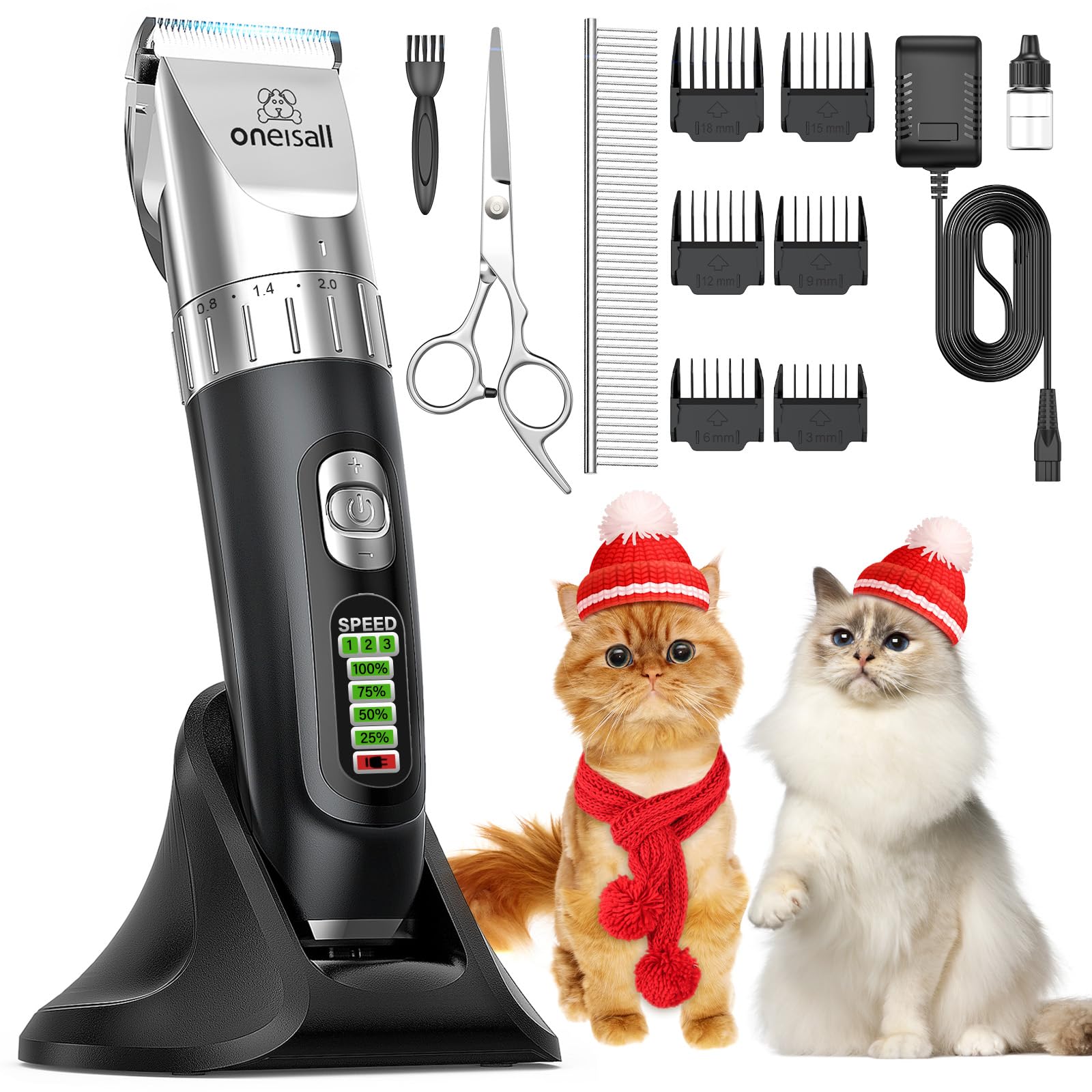 oneisall Cat Clippers,Quiet Cat Hair Trimmer for Matted Hair ...