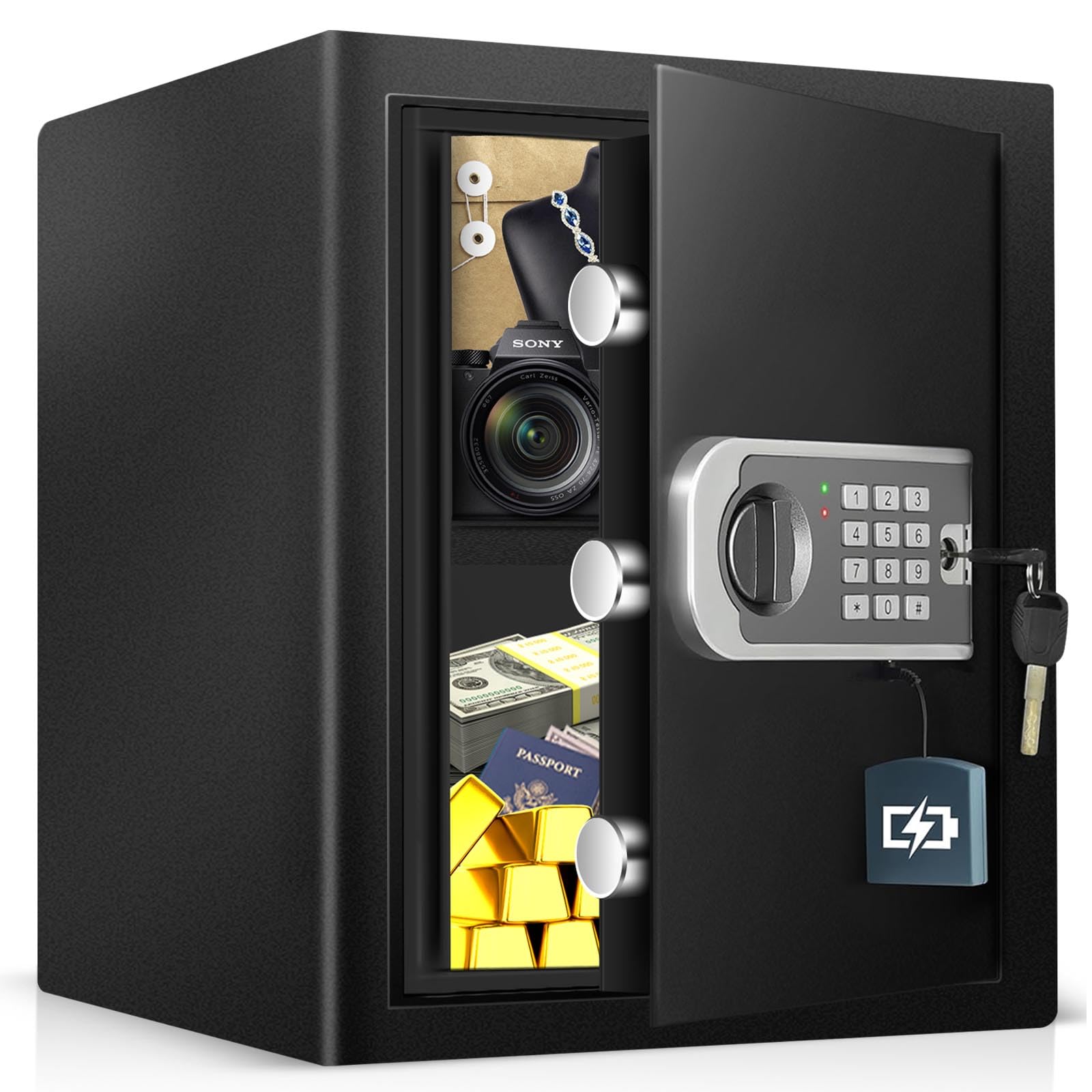 Bioaeyok Steel Safe Box, 1.8 Cubic Feet Safe Box for Home, Security ...