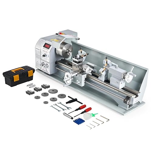 CREWORKS Mini Metal Lathe, 9" x 24" Benchtop Metal Lathe with 3 Jaw ...