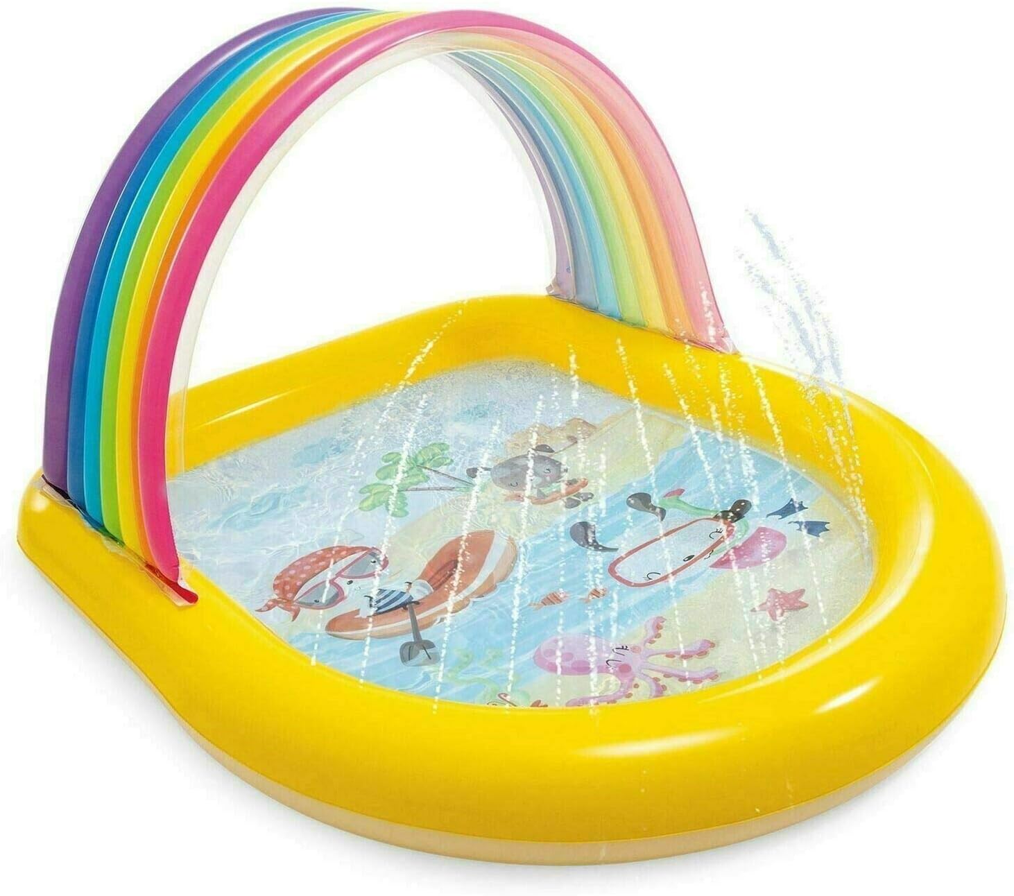 St@llion Rainbow Spray Pool Kids Inflatable Paddling Pool Summer Garden ...