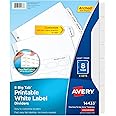 Amazon.com : Avery 14433 Easy Peel White Label Tab Dividers 8-Tab 4/PK ...