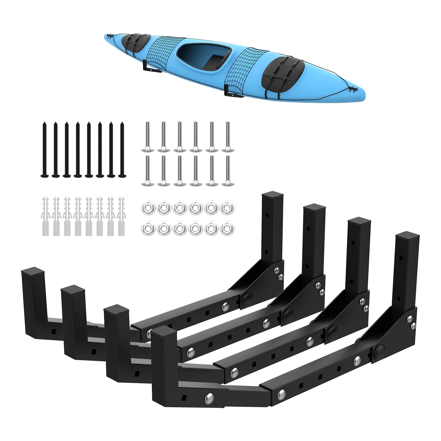 WALMANN Kayak Storage Rack, Wall Mount Kayak Hooks for Garage Kayak ...