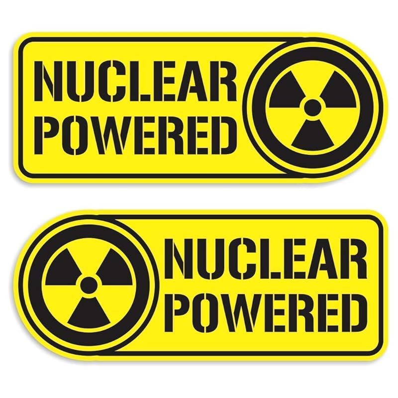 Nuclear Powered Set Funny Vinyl Decal Bumper Sticker Radioactive Symbol ...