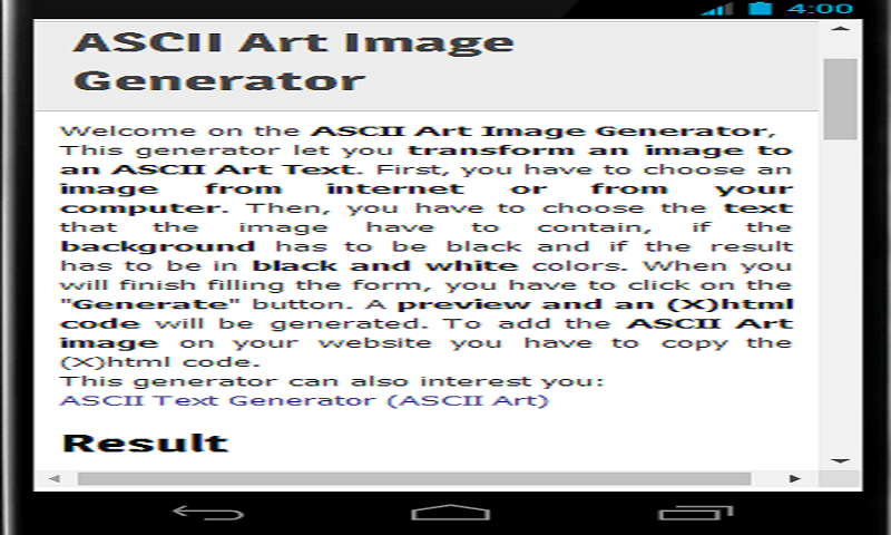 ASCII Art Image Generator:Amazon.com:Appstore for Android