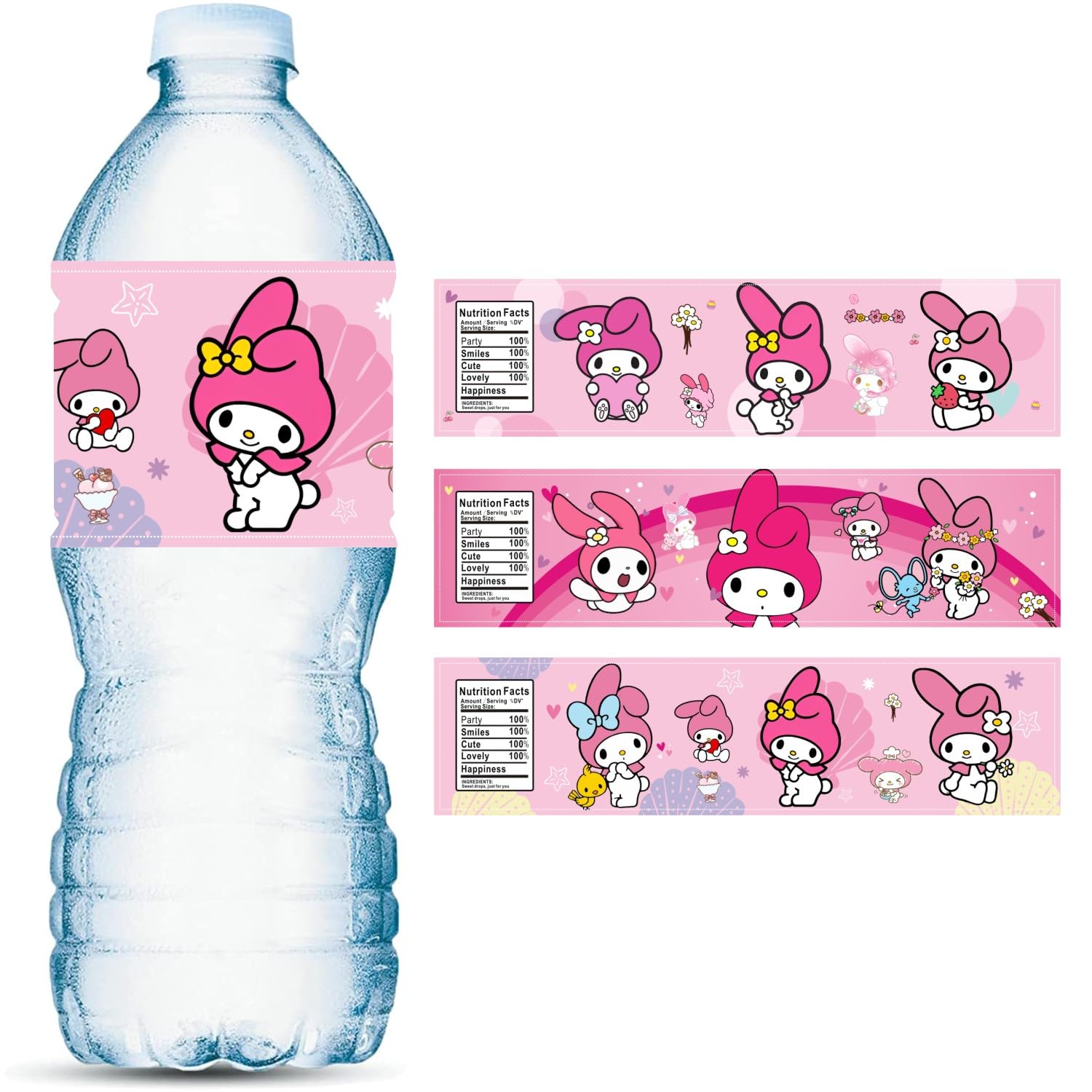 Mua 24PCS Melody Water Bottle Labels, Melody Birthday Party Supplies ...