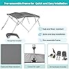 Savvycraft 4 Bow Bimini Top, 8 Feet Long Square Tube Bimini Top Set ...