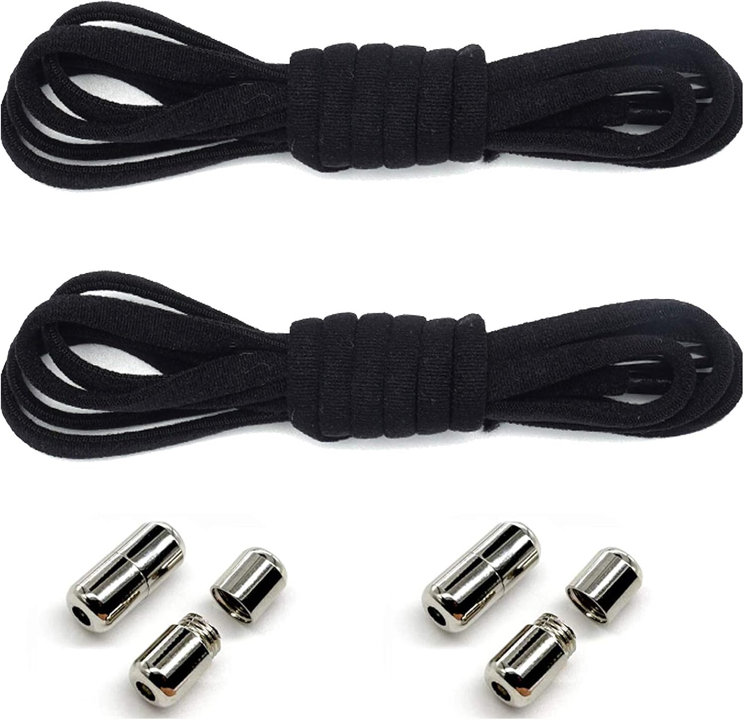 SpringPear® 2 Pairs Elastic Laces with Quick Lacing System 100 cm Tear ...